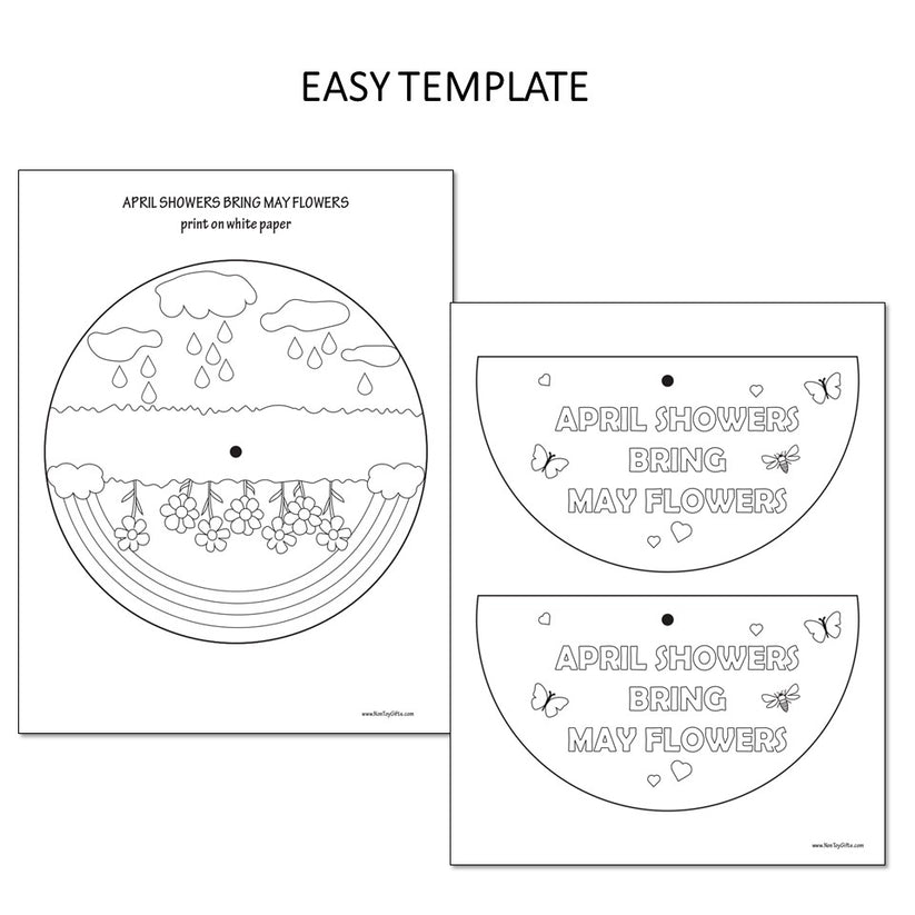 April Showers Bring May Flowers Craft - Coloring Wheel Spinner – Non ...