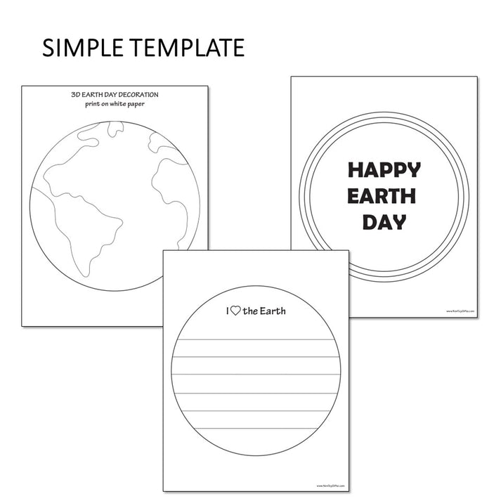 3D Earth Day Decoration and Coloring / Writing Craft for Kids – Non-Toy ...