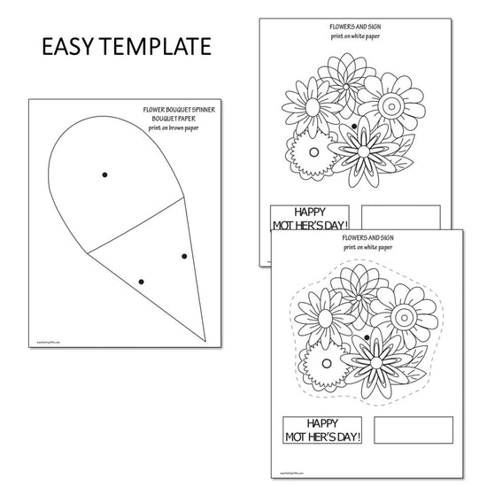 Mother's Day Flower Bouquet Spinner Coloring Craft – Non-Toy Gifts