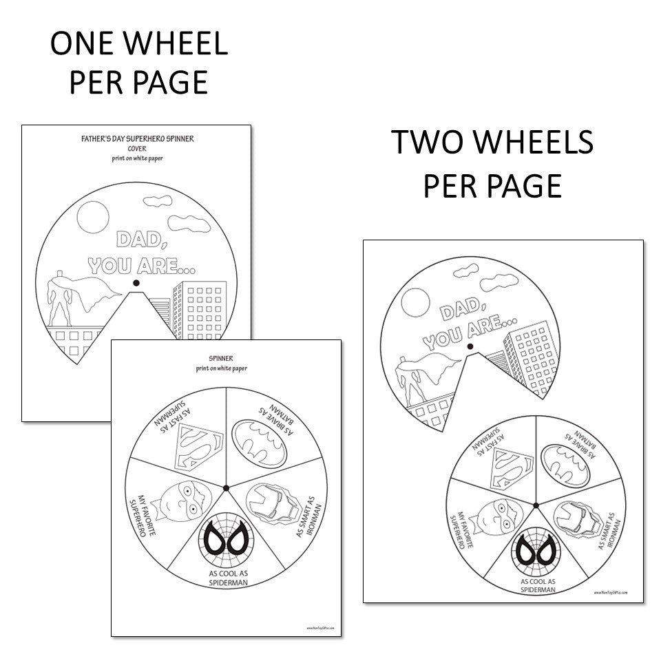 Father's Day Superhero Craft - Spinner Coloring Craft for Dad – Non-Toy ...