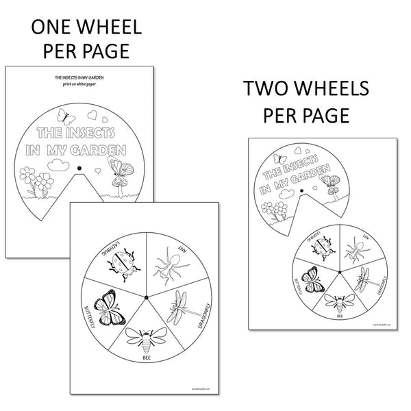Insect Craft for Kids - Coloring Insects in the Garden Spinner Craft f ...