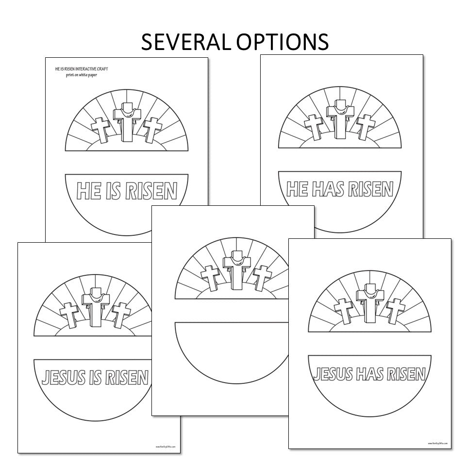 He is Risen Craft - Easter Religious Coloring Craft - Sunday School ...