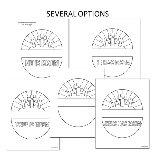 He is Risen Craft - Easter Religious Coloring Craft - Sunday School ...