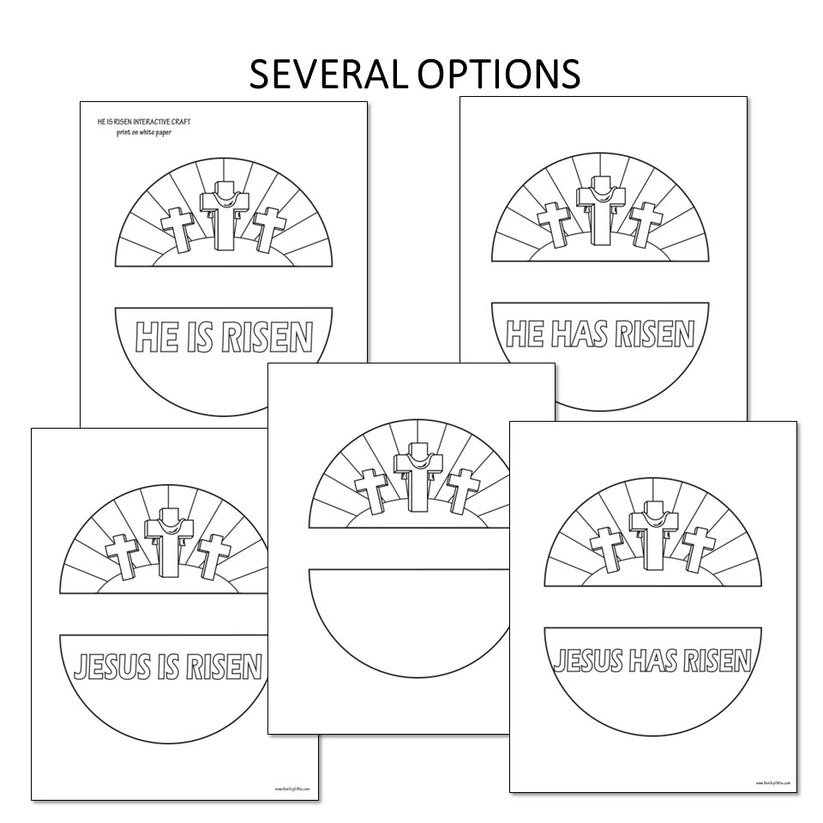He is Risen Craft - Easter Religious Coloring Craft - Sunday School ...