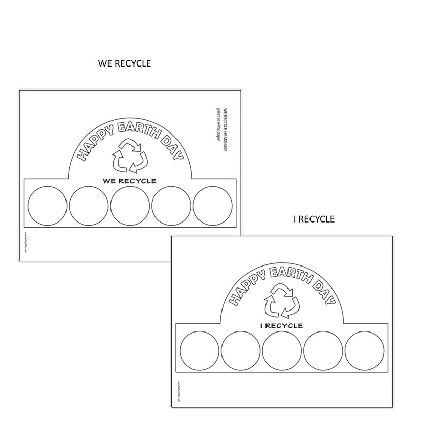 We Recycle Paper Hat - Earth Day Coloring Crown Craft for Kids – Non ...
