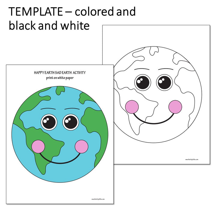 Happy Earth Sad Earth Sorting Activity - Earth Day Craft – Non-Toy Gifts