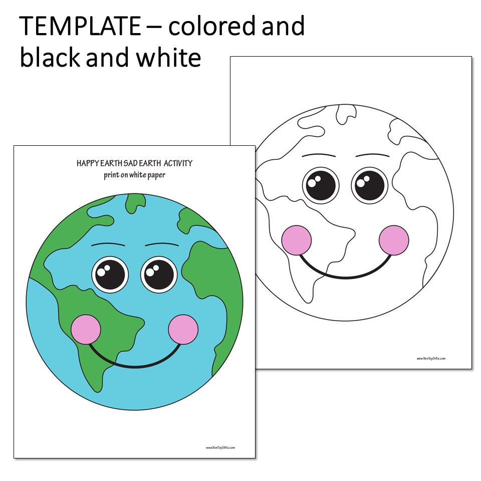 Happy Earth Sad Earth Sorting Activity - Earth Day Craft – Non-Toy Gifts