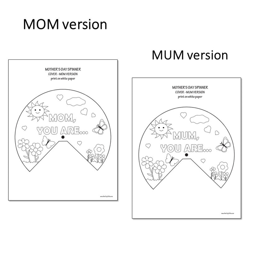 Mother's Day Craft - Spinner Coloring Craft for Mom or Mum – Non-Toy Gifts