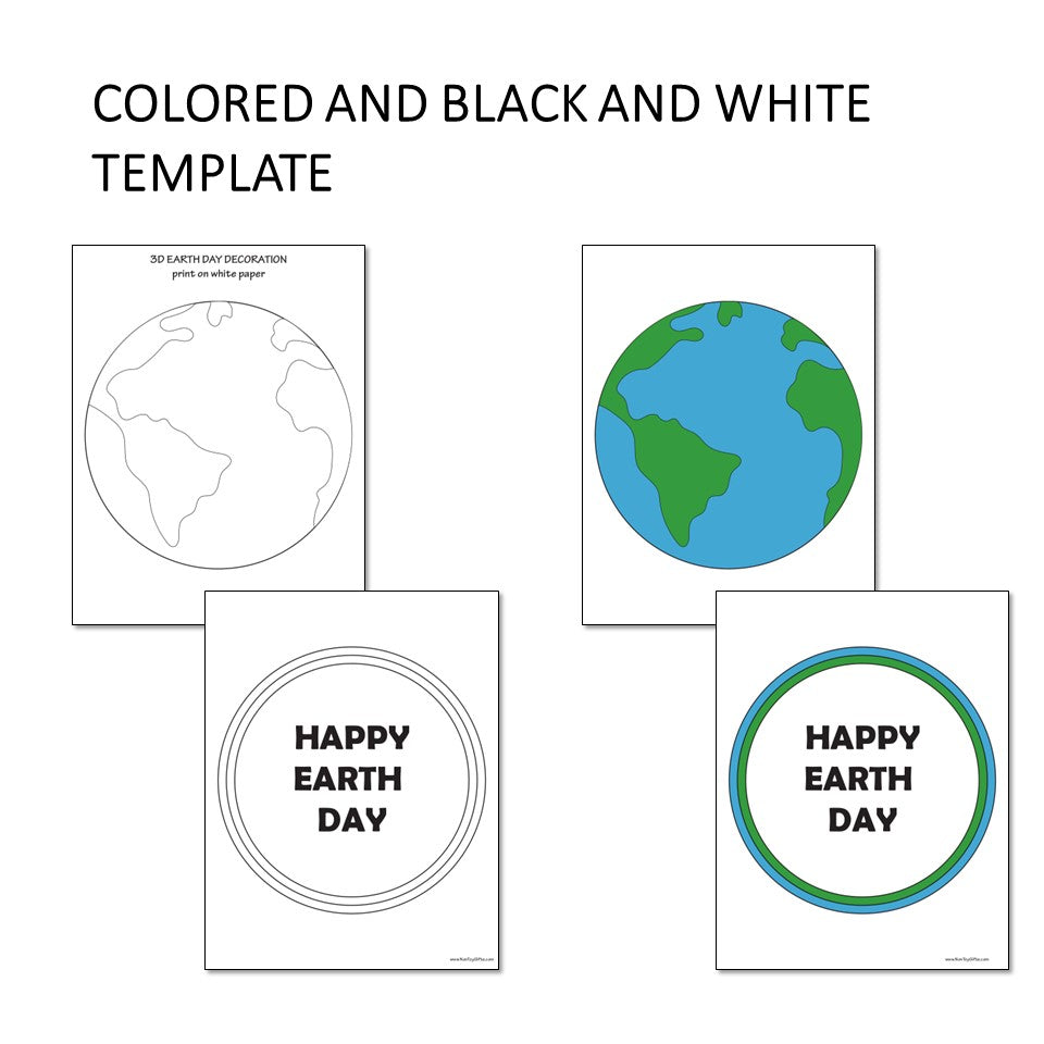 3D Earth Day Decoration and Coloring / Writing Craft for Kids – Non-Toy ...