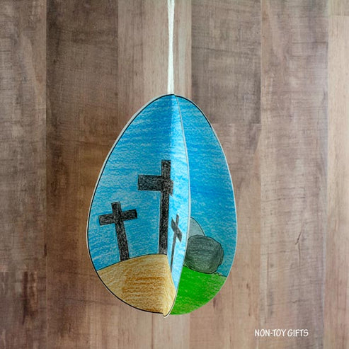 The Easter Story 3D Egg Craft - Easter Religious Coloring Craft – Non ...