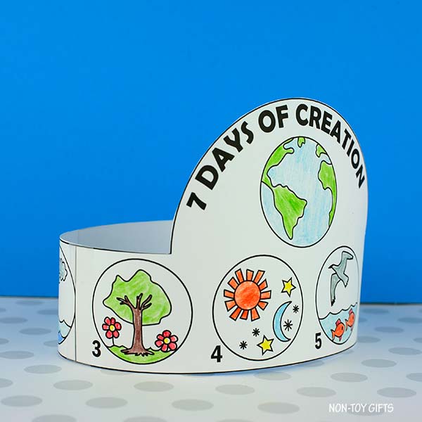 7 Days of Creation Paper Hat Craft Printable | Bible Story Activity fo ...