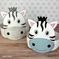 Zebra Paper Hat- Zoo Animal Coloring Crown - Jungle Animal Headband ...