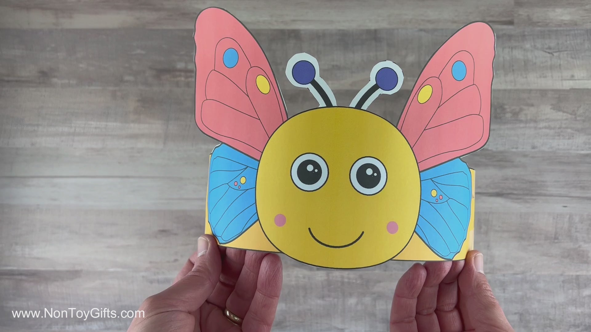 Butterfly Headband - Insect Paper Hat - Spring Coloring Crown Activity ...