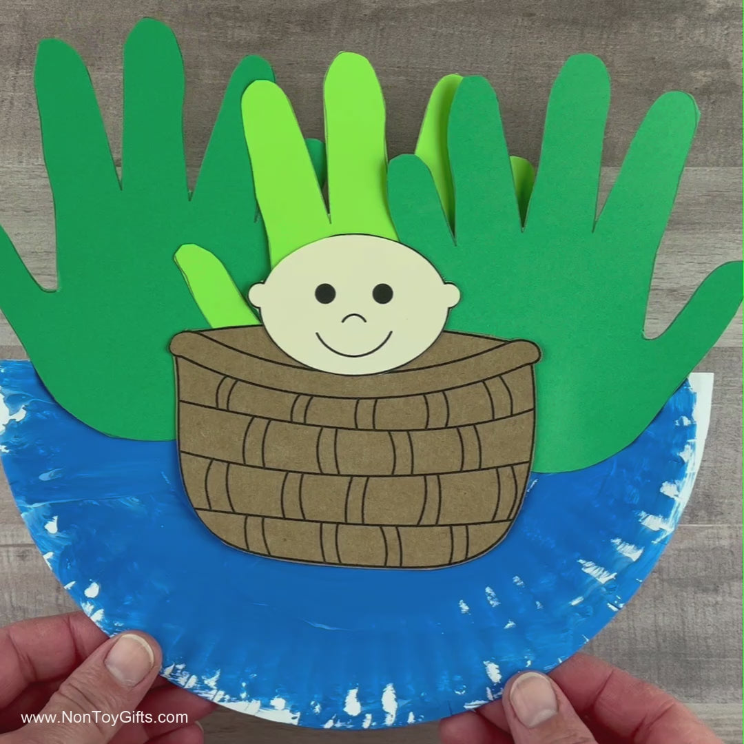 Baby Moses Craft Bible Craft Handprint Paper Plate Craft Non Toy Baby Moses Craft Bible Craft Handprint Paper Plate Craft Non Toy